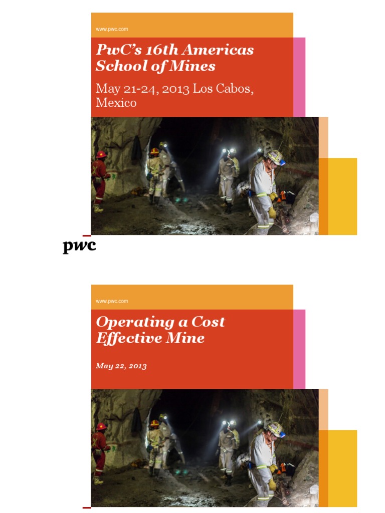 PWC School of Mines How To Operate A Cost Effective Min | PDF ...