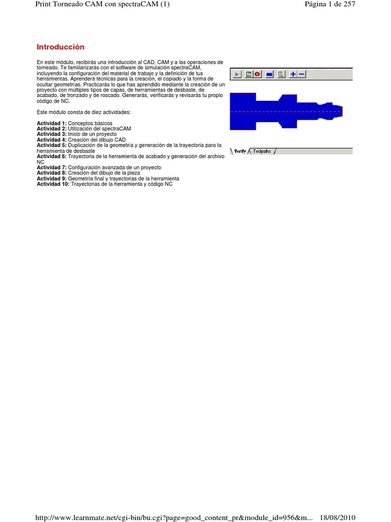 MODULO 1 Torneado CAM Con SpectraCAM 1 | PDF | Control numerico ...