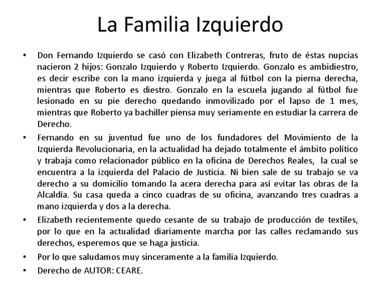 Historia de la Familia Izquierdo | PDF | Política | Ciencias sociales