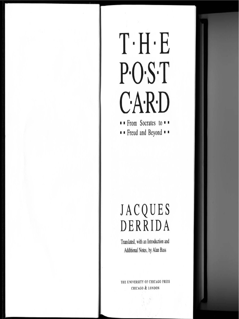 Jacques Derrida The Postcard | PDF