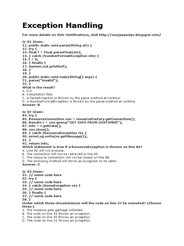 Exception Handling | PDF | C (Programming Language) | Java (Programming Language)