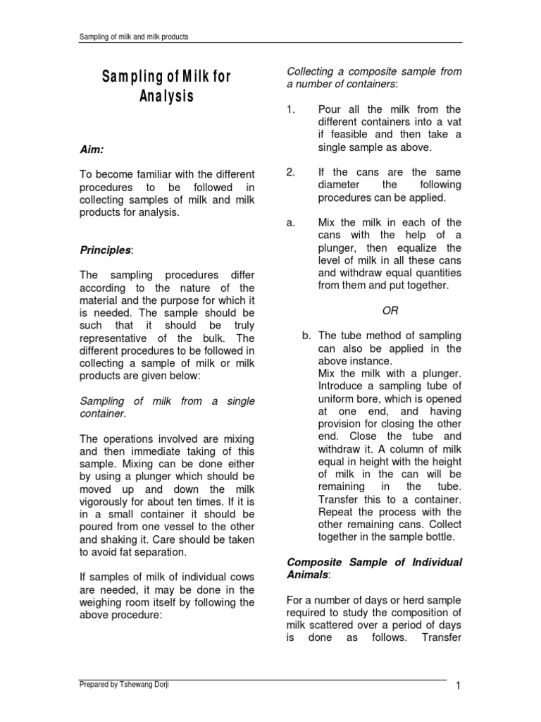 Milk Sampling and Testing | PDF | Titration | Chemistry