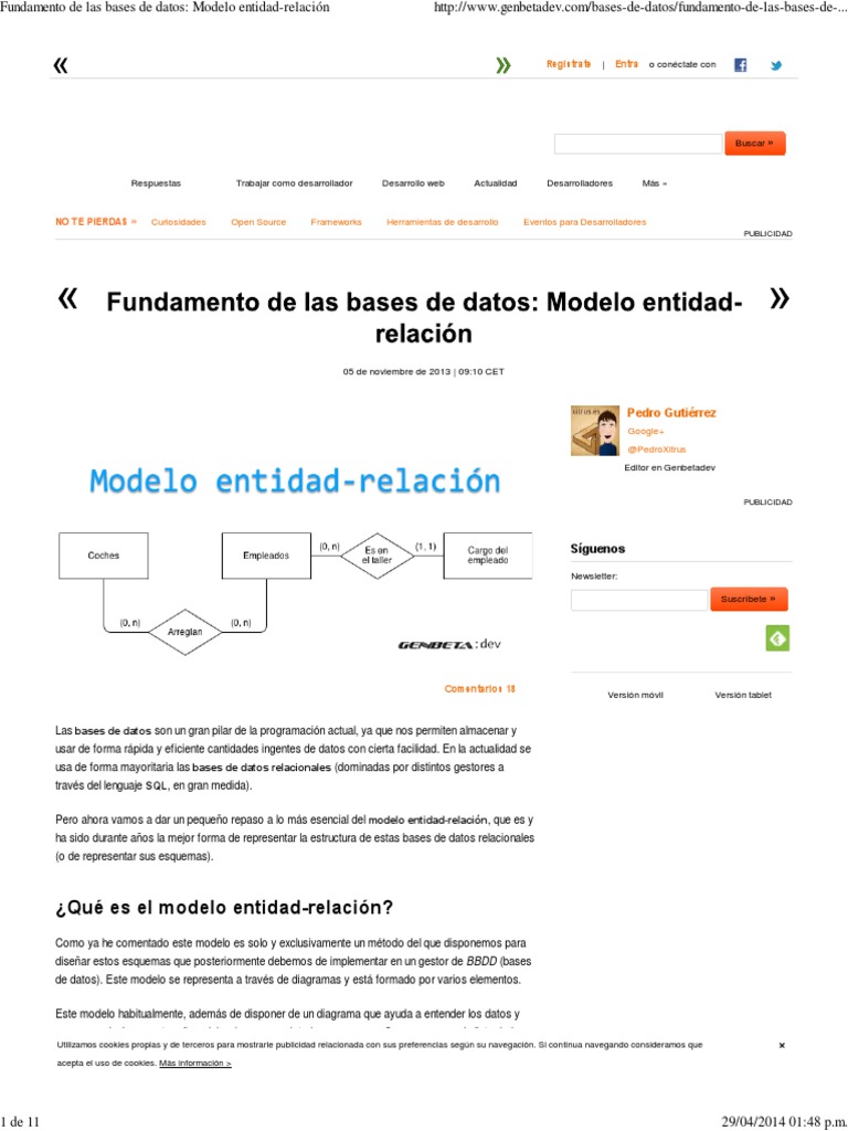 Modelo ER Fundamentos | PDF | Bases de datos | Datos