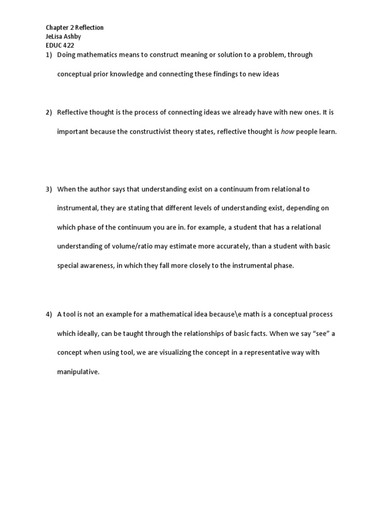 Chapter 2 Reflection | PDF