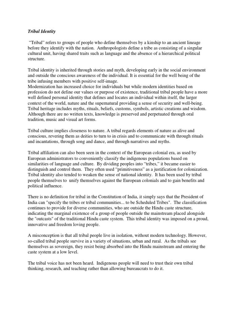 Tribal Identity | PDF | Tribe | Caste