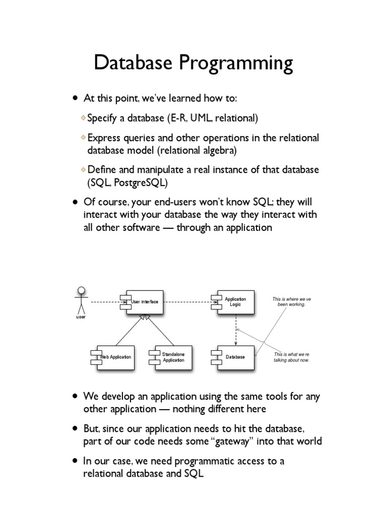 Database Programming: User Interface Application Logic | PDF ...