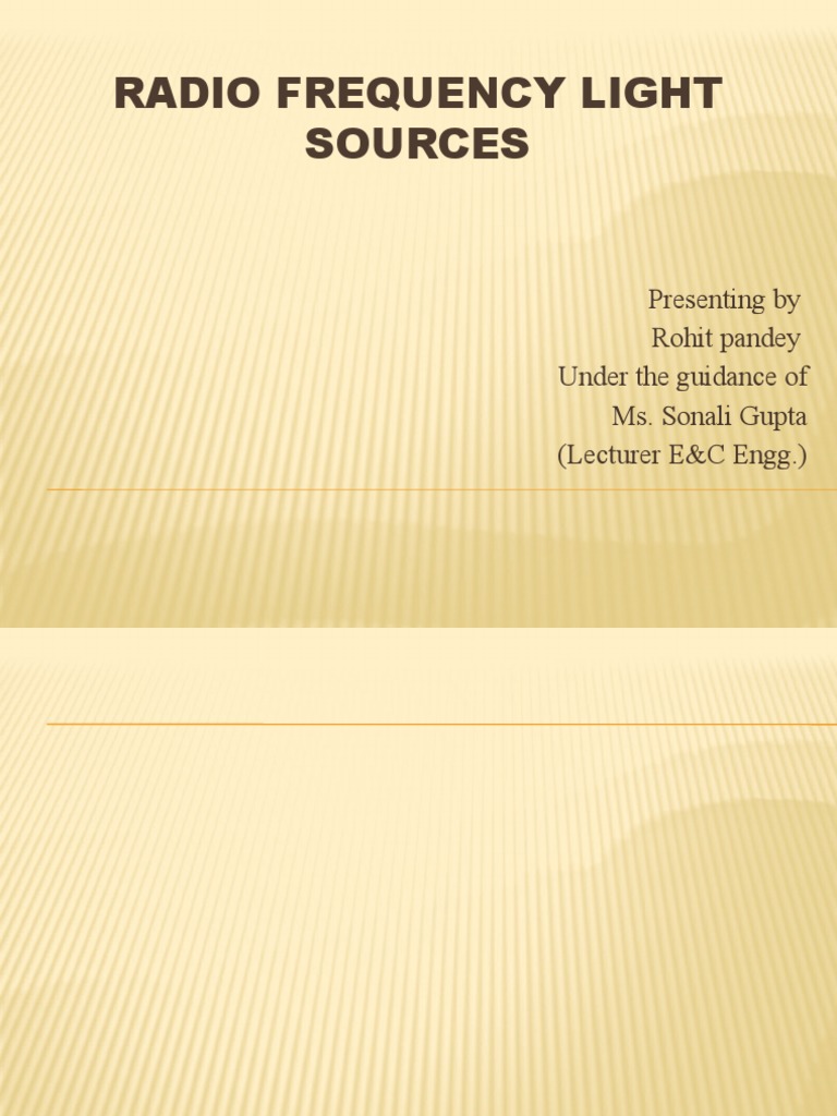 Radio Frequency Light Sources | PDF