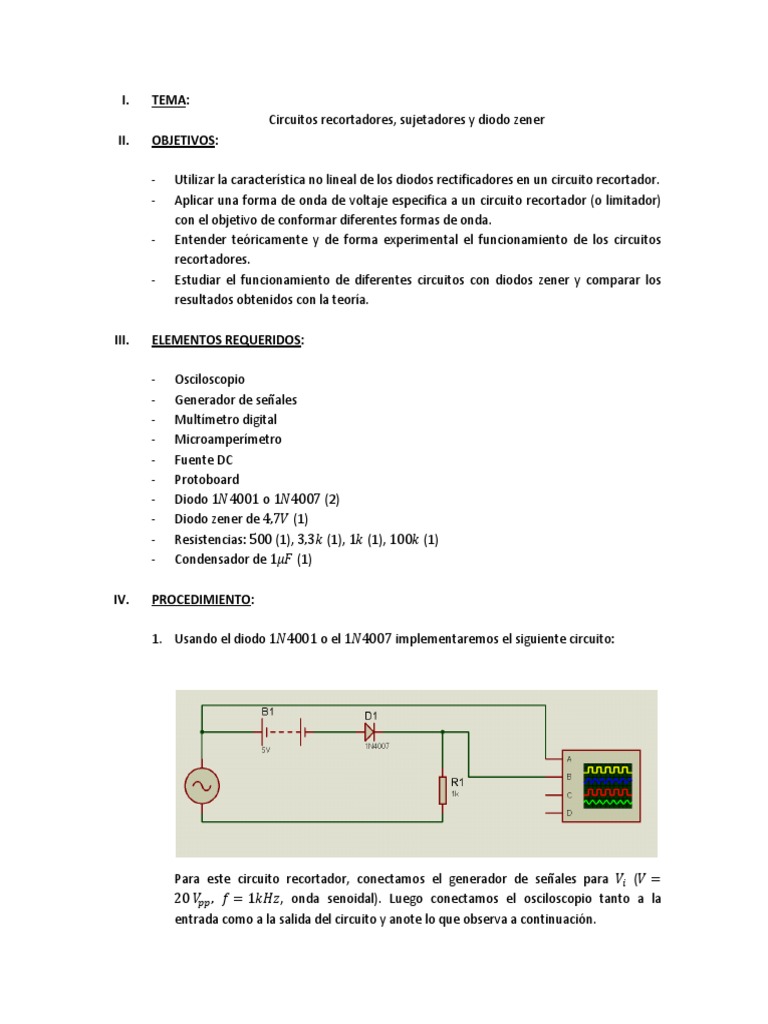 Informe 2 - Circuitos Recortadores Sujetadores y Diodo Zener | PDF | Diodo | Unión PN