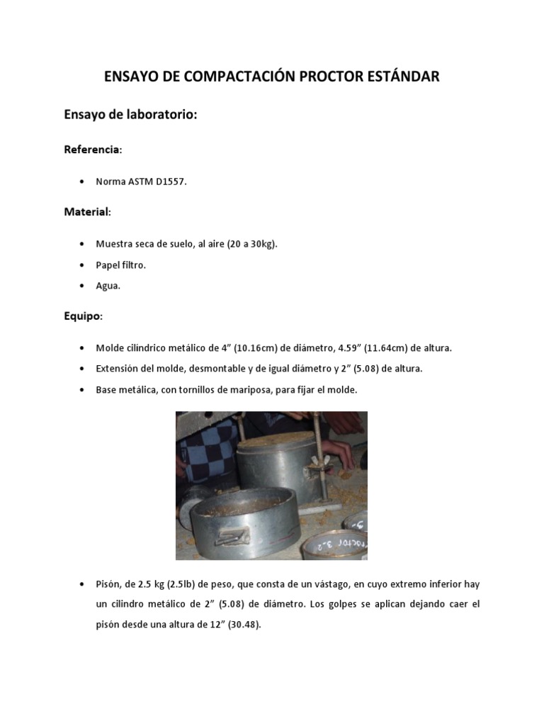 Ensayo de Compactación Proctor Estándar | Densidad | Ingeniería