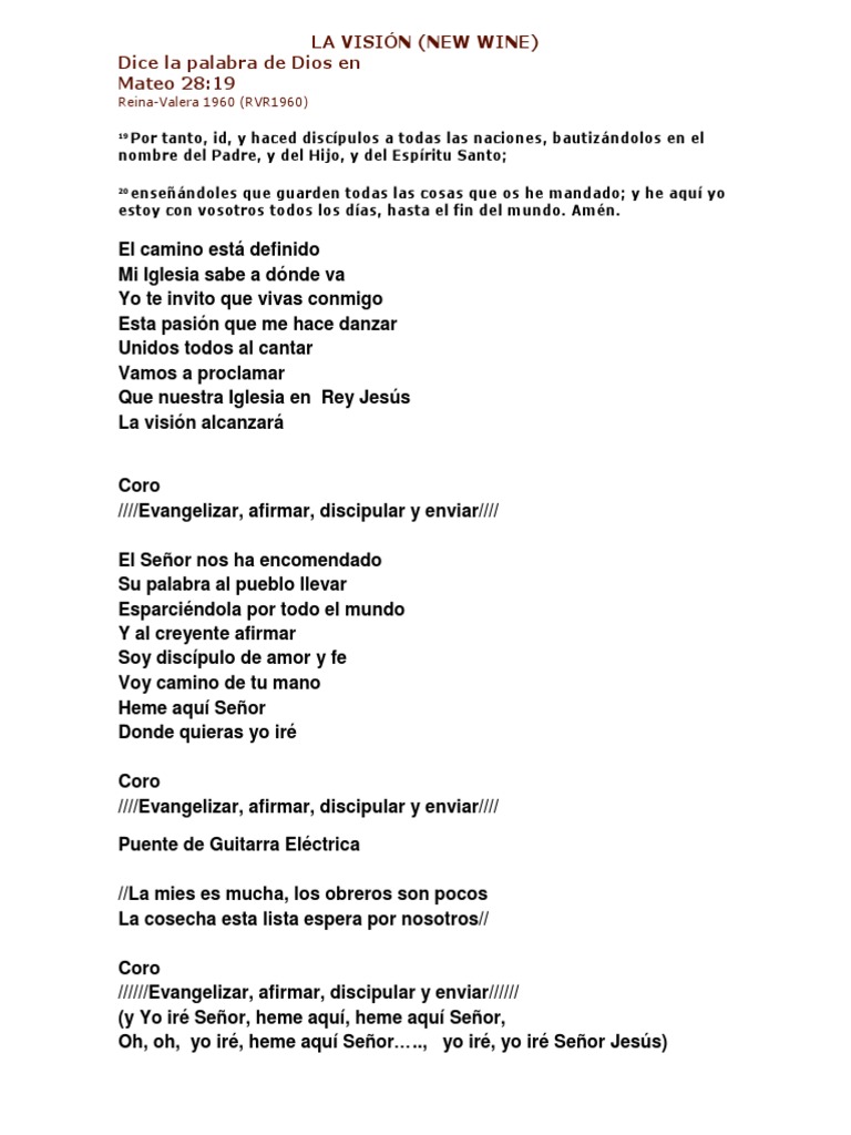 Letras de Alabanzas Para Misiones. | Cristo (título) | Oración | Prueba ...