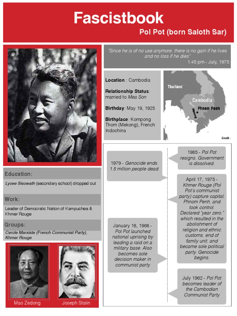 Fascistbook: Pol Pot (Born Saloth Sar) | PDF | Politics