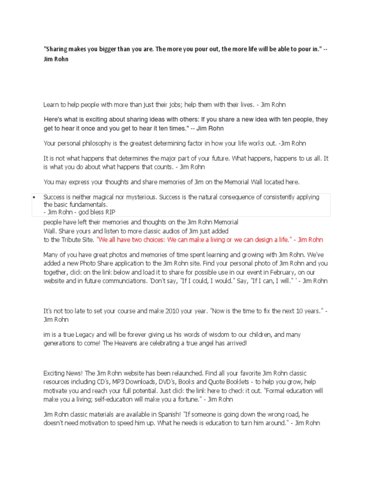 Jim Rohn | PDF | Leadership | Motivation