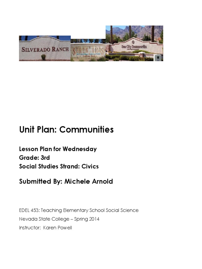 3rd Grade Civics Lesson Plan: Communities | PDF | Sharing | Lesson Plan
