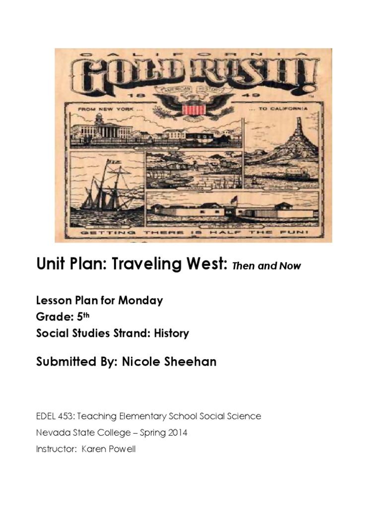 Unit Plan: Traveling West:: Submitted By: Nicole Sheehan | PDF | Lesson ...