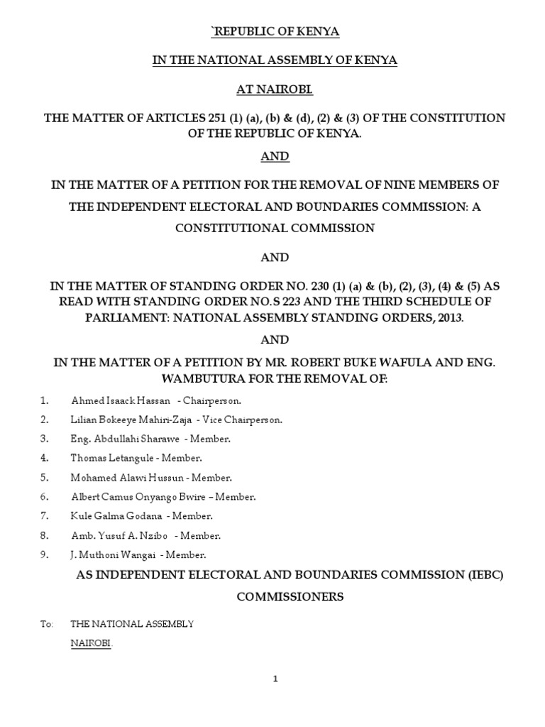 IEBC Petition by Wafula Buke | PDF | Supreme Courts | Kenya
