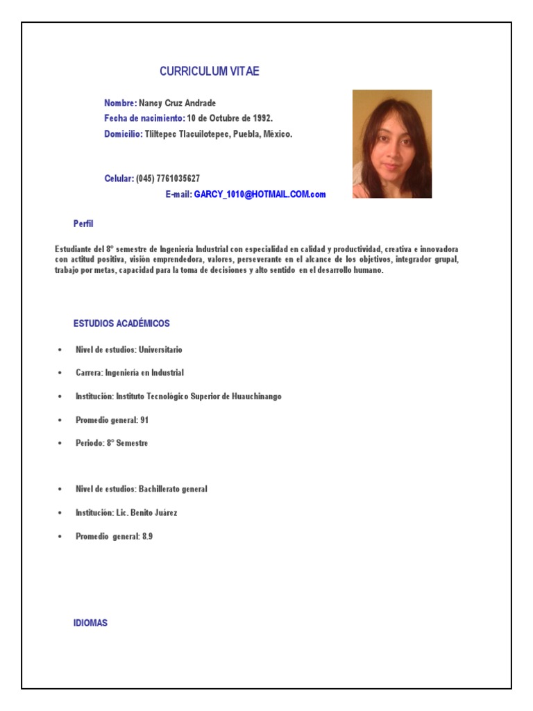 Curriculum Nancy Cruz Andrade | PDF