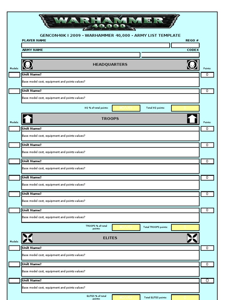 Army List Builder | PDF