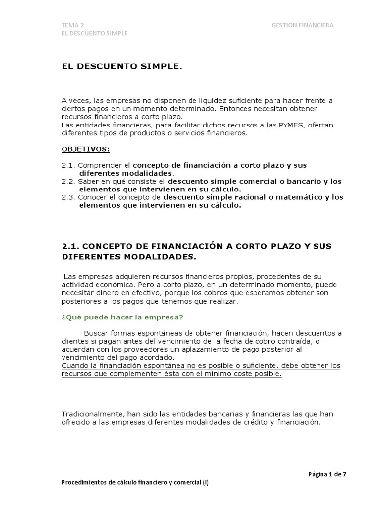 Guía de Descuento Simple para PYMES | PDF | Finanzas y dinero