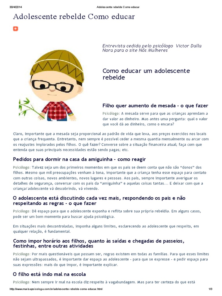 Como Lidar com Adolescentes Rebeldes | PDF | Adolescência | Mentira
