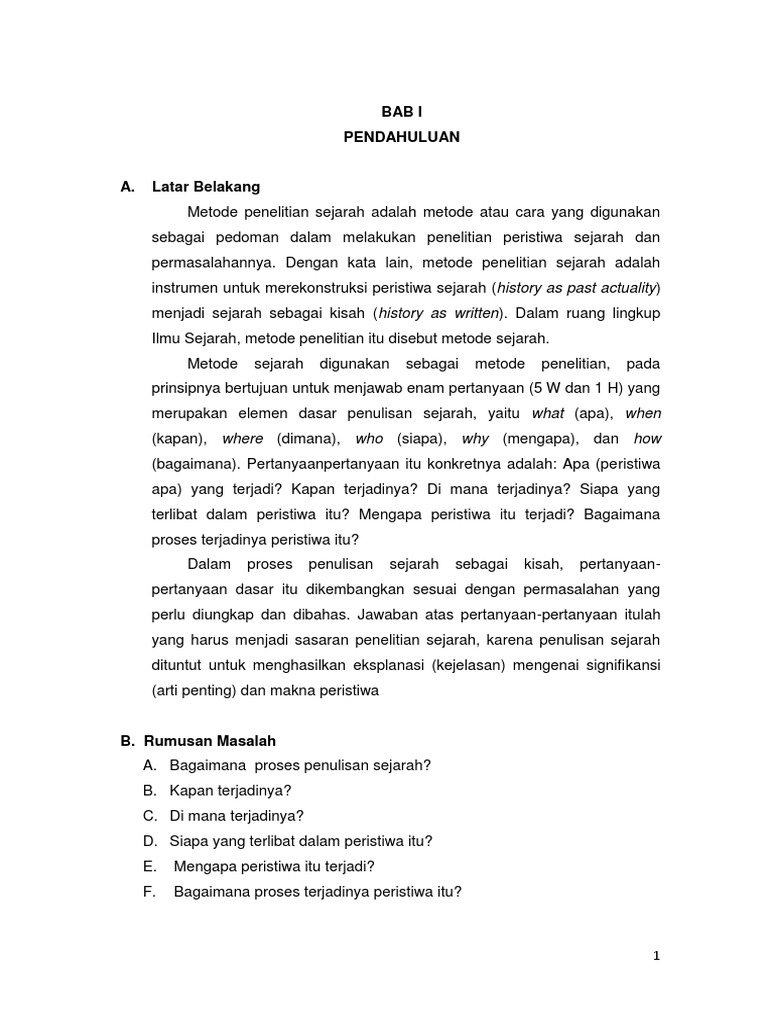 Metode Penelitian Sejarah | PDF