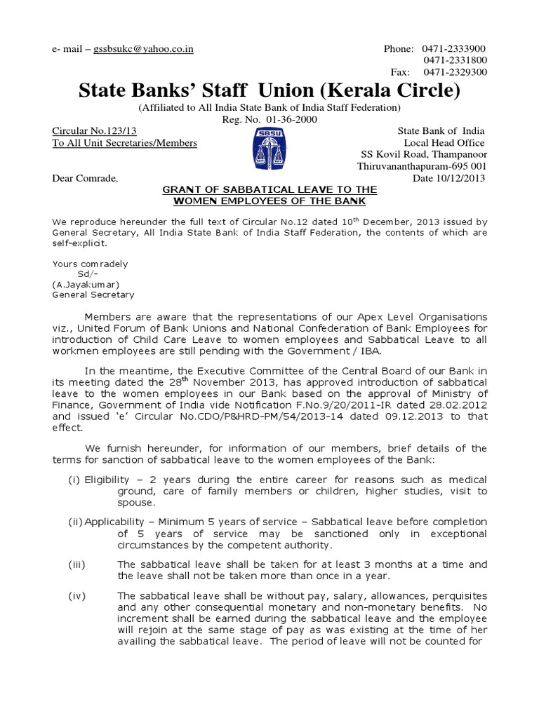 Sabbatical Leave | PDF | Employee Benefits | Pension