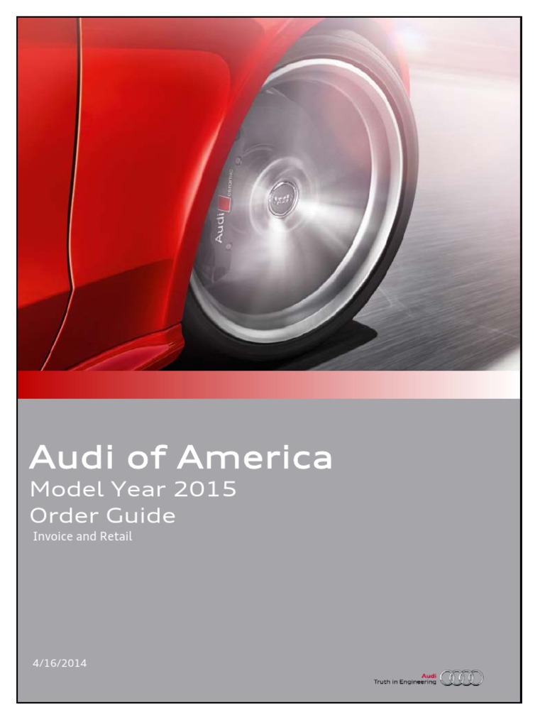 Audi Order Guide 2015 USA No Pricing | PDF | Audi | Automotive Technologies