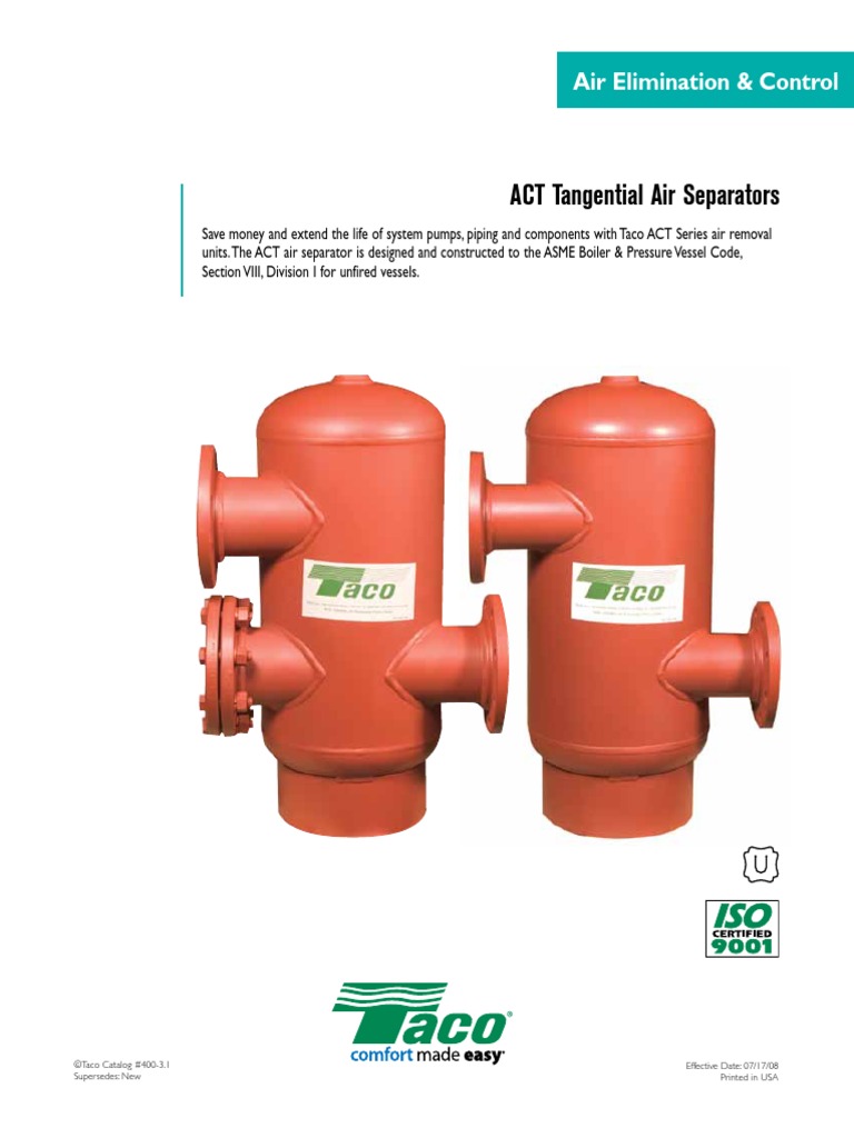 Taco Air Separator | Pump | Boiler