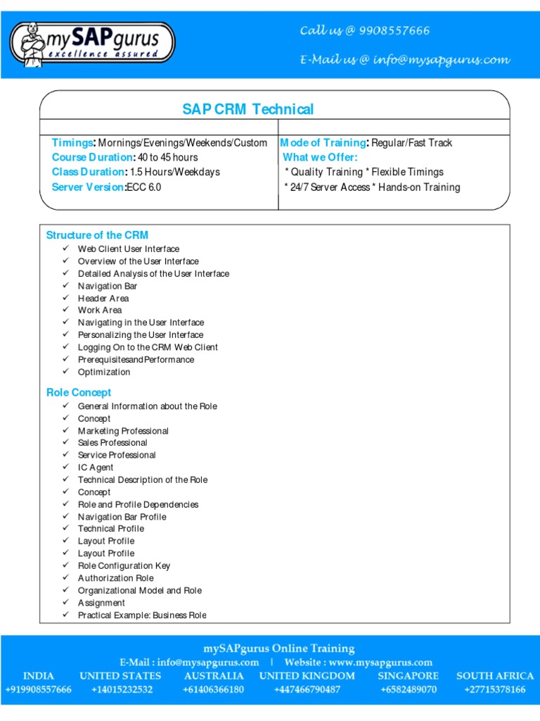 SAP CRM Technical | PDF | Customer Relationship Management | World Wide Web