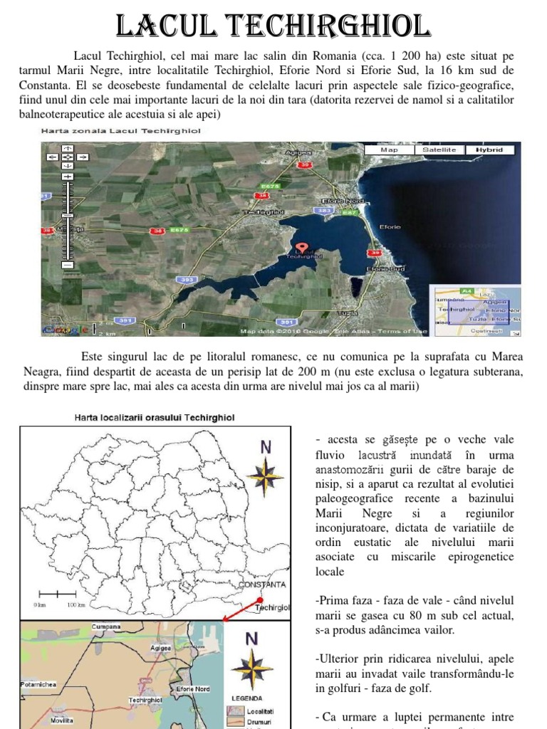 Proiect Lacul Techirghiol | PDF