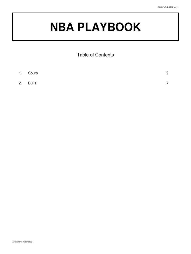 Nba Playbook 1 | PDF | Ball Games | Sports Rules And Regulations