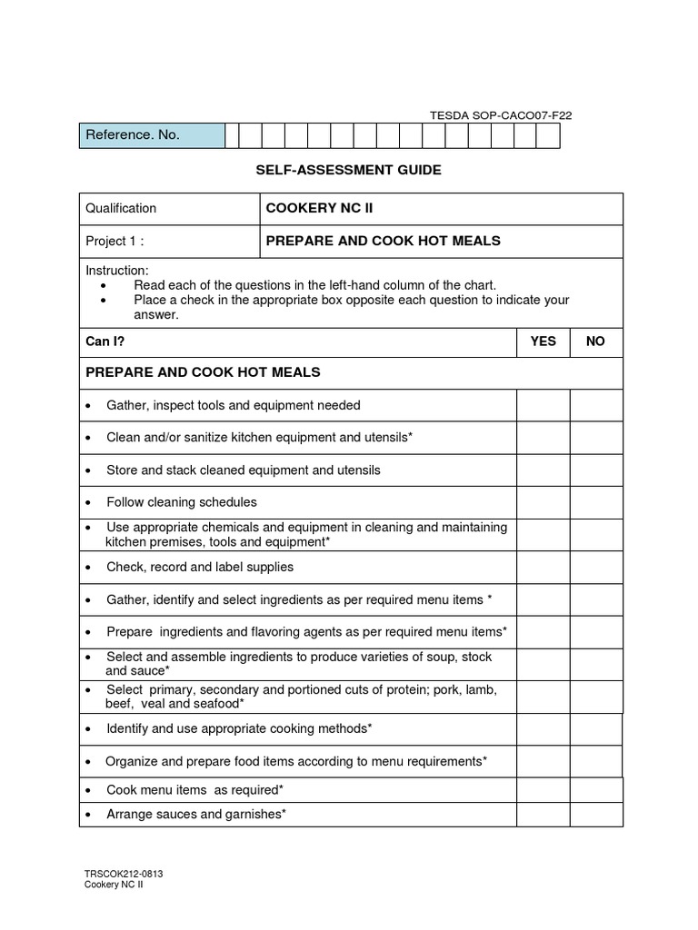 TESDA Cookery Guide | PDF | Kitchen Utensil | Foods