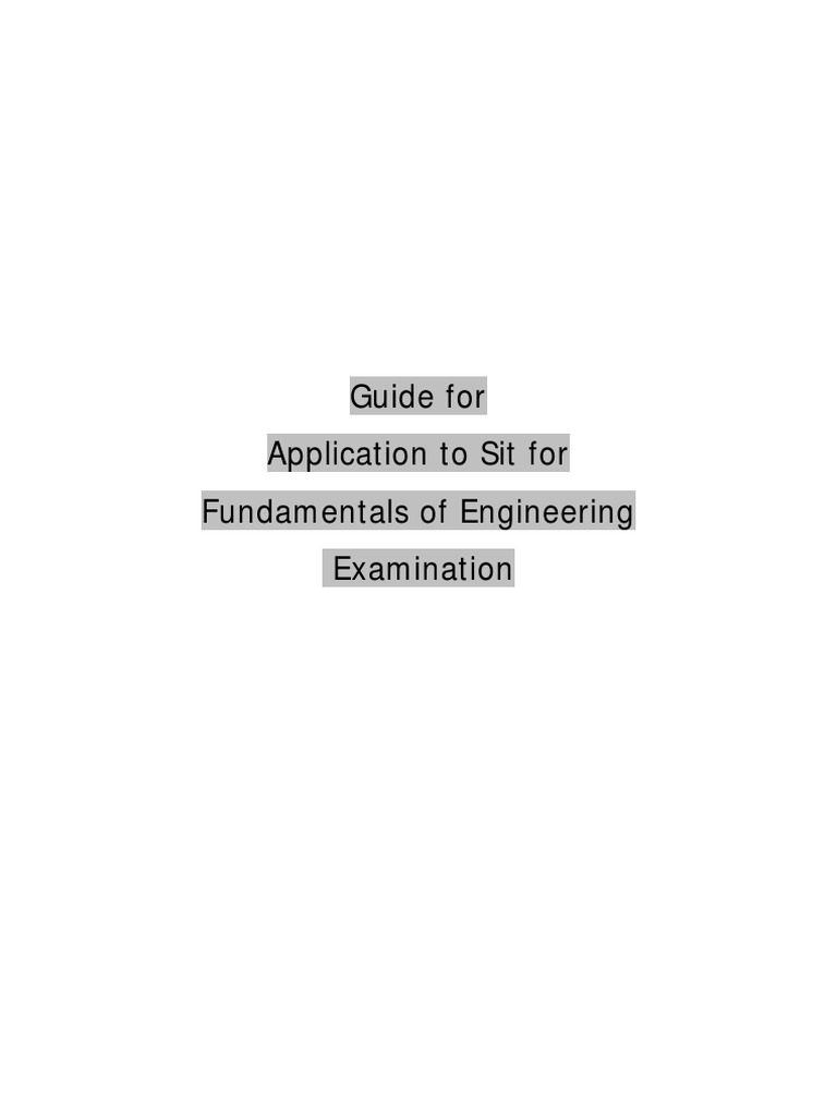 Guide to Apply for Fundamentals of Engineering Exam | PDF | Academic ...