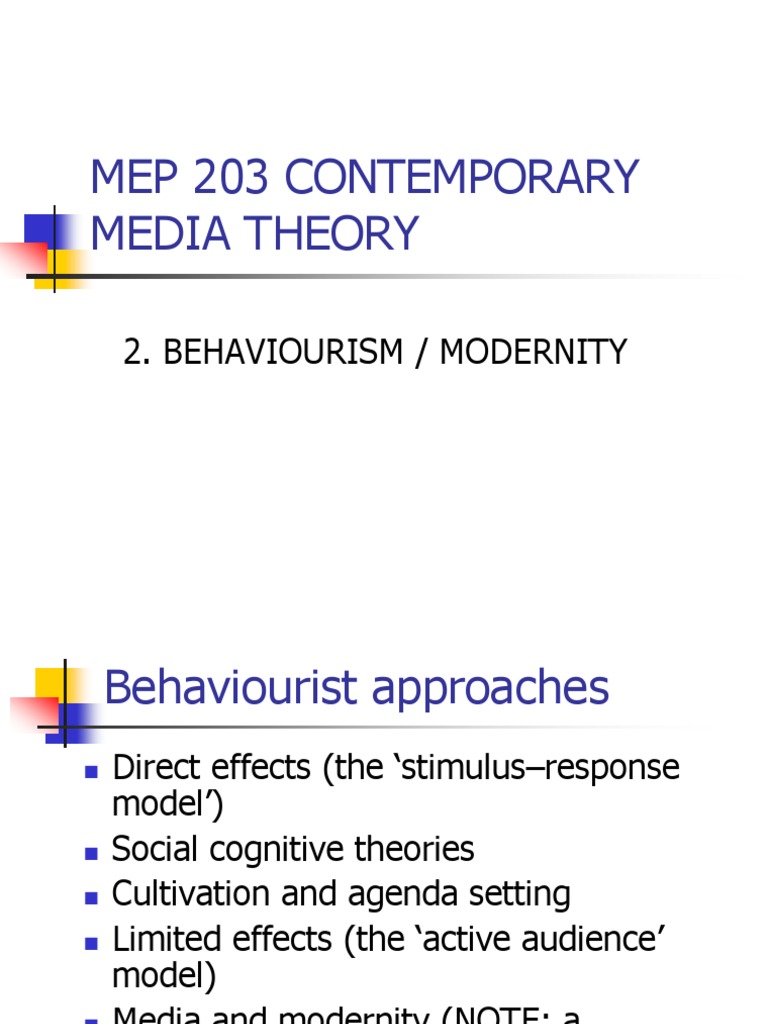 Contemporary Media Theory Overview | PDF | Mass Media ...