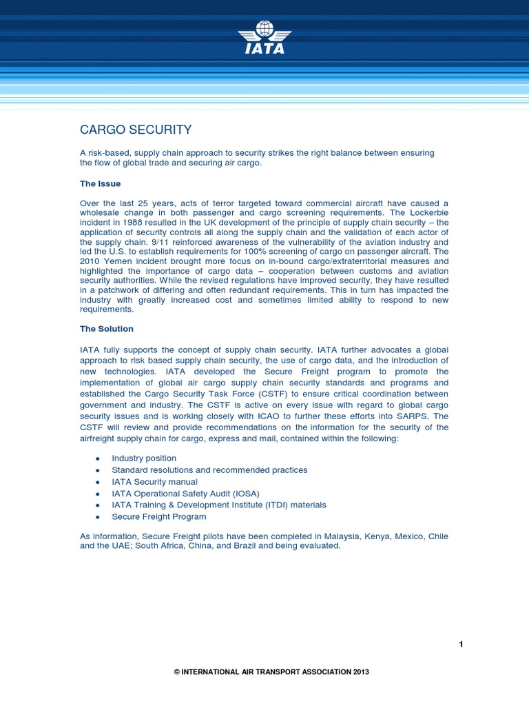 Cargo Security | PDF | Supply Chain | Security