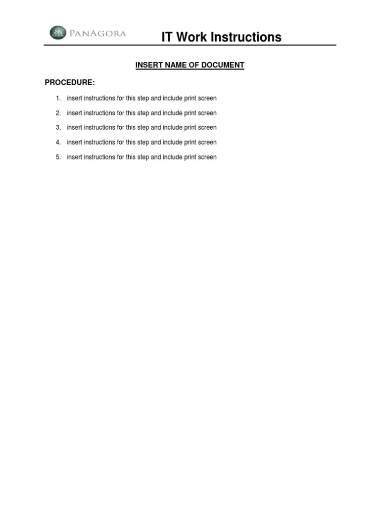 IT Work Instructions Guide | PDF | Career & Growth