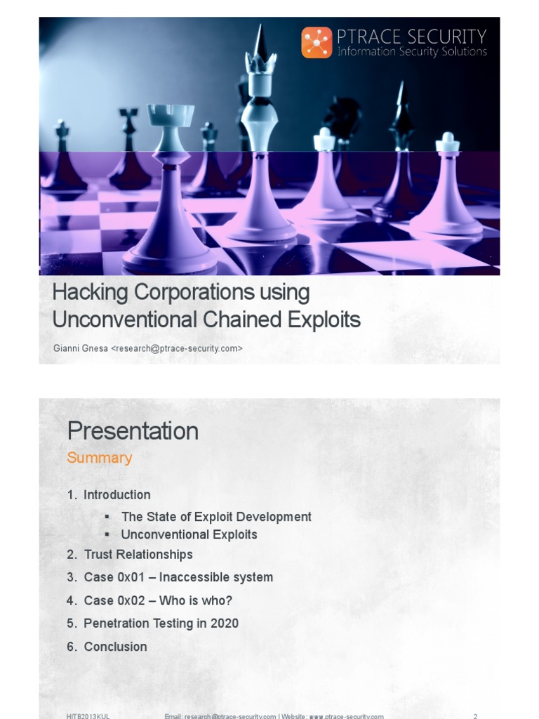 D1T1 - Gianni Gnesa - Hacking Corporations Using Unconventional Chained Exploits | PDF | Rich ...