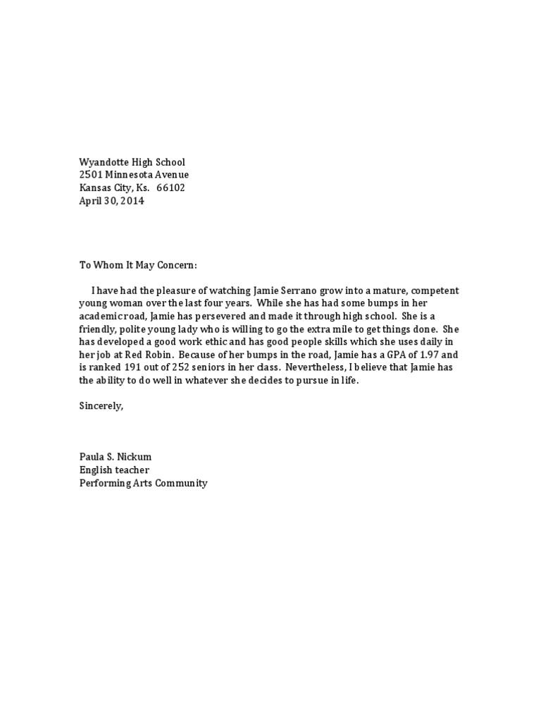 Letter of Rec | PDF
