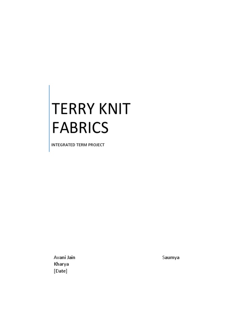 Terry Knit Fabrics | PDF | Polyester | Textiles