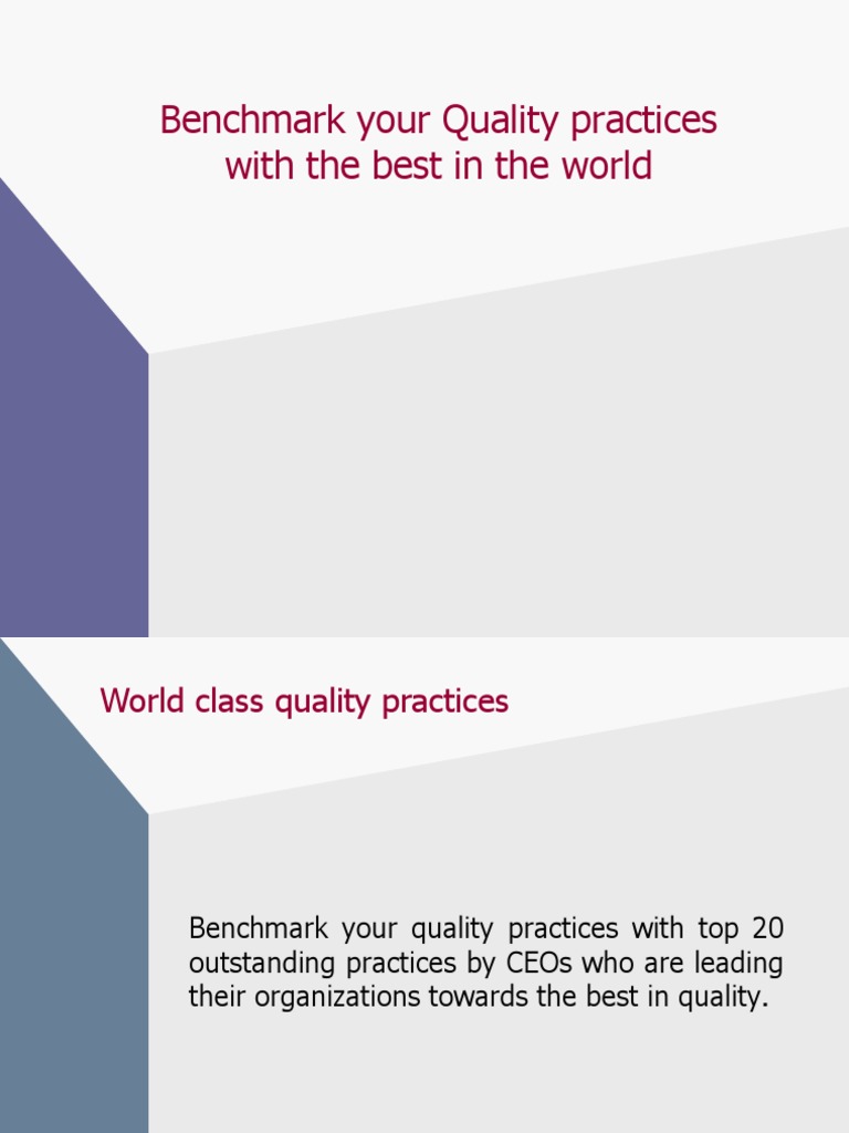 Benchmark Your Practices | PDF | Strategic Management | Goal