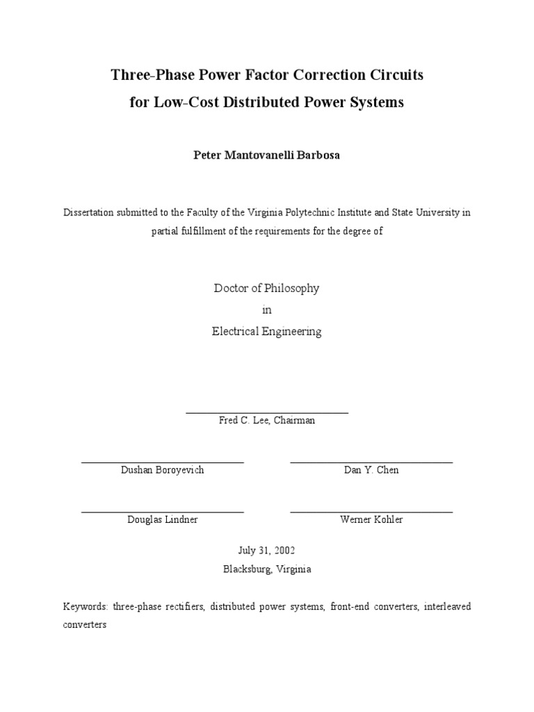 Three Phase Power Power Factor Correction Circuits | PDF | Rectifier | Inductance