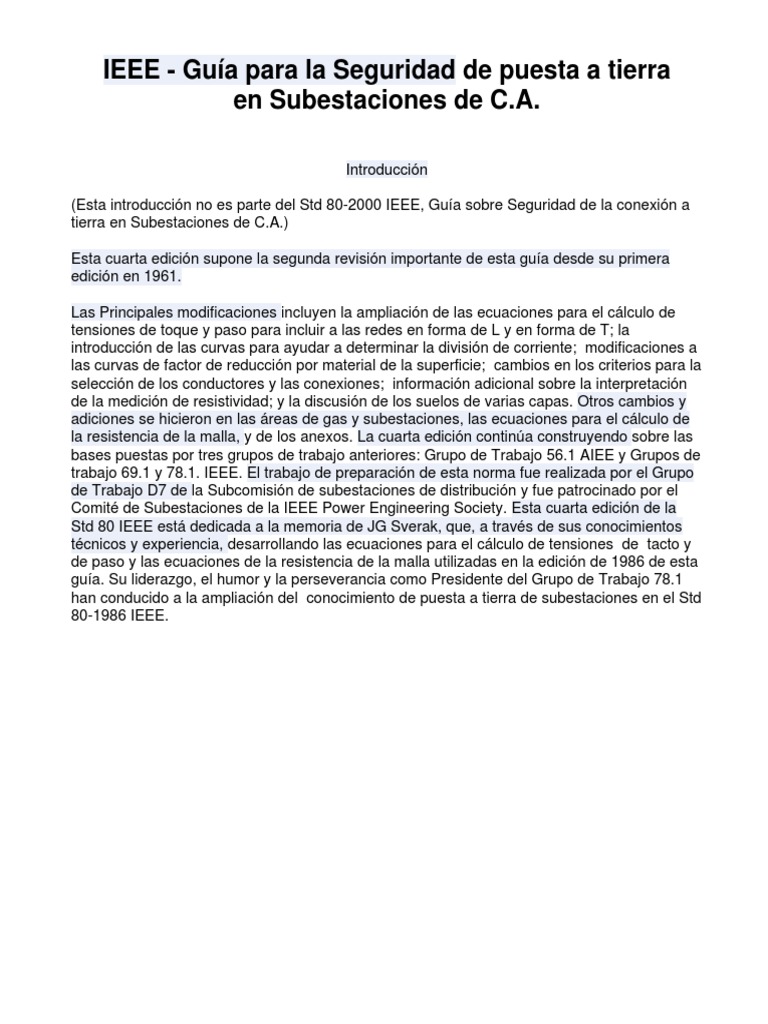 80-2000 IEEE (Español) | Descargar gratis PDF | Corriente eléctrica ...