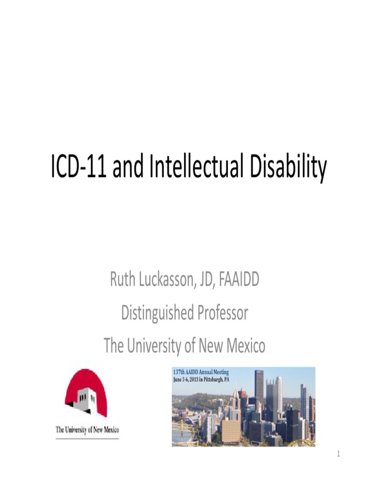 Luckasson Icd 11 and Intellectual Disability 5-30-13 Aaidd 2013 | PDF ...