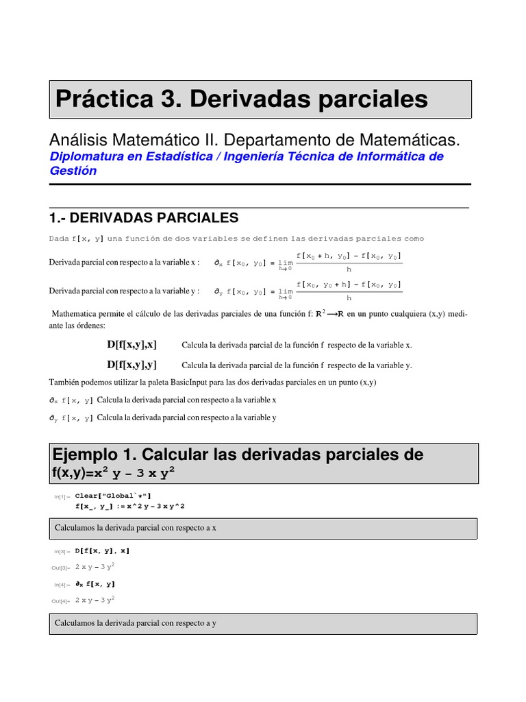 Practica3 Derivadas Parciales | PDF | Derivado | Pendiente