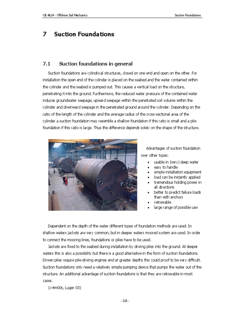 Suction Foundations for Offshore Soil Mechanics | PDF | Deep Foundation ...