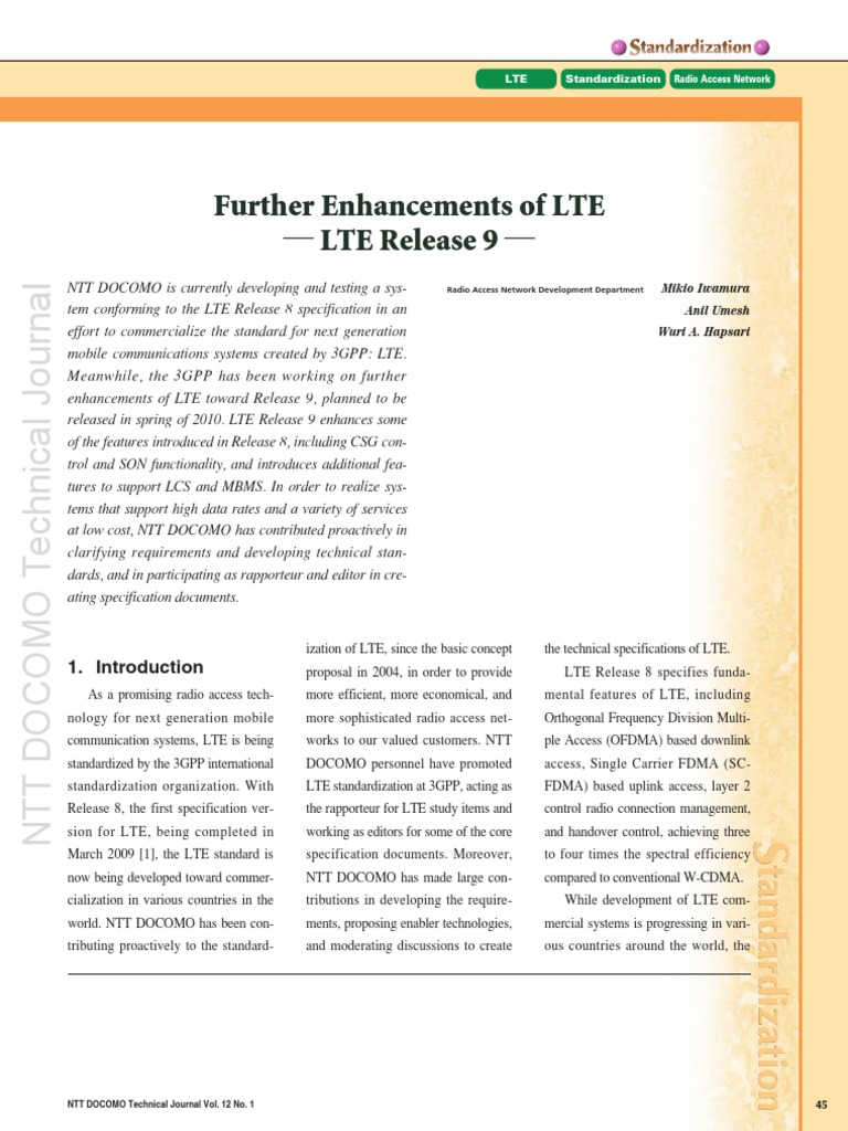Further Enhancements of LTE | PDF | Ip Multimedia Subsystem | Lte ...