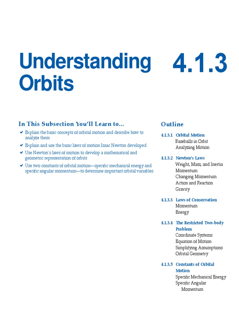 Section III.4.1.3 Understanding Orbits | Download Free PDF | Torque | Orbit
