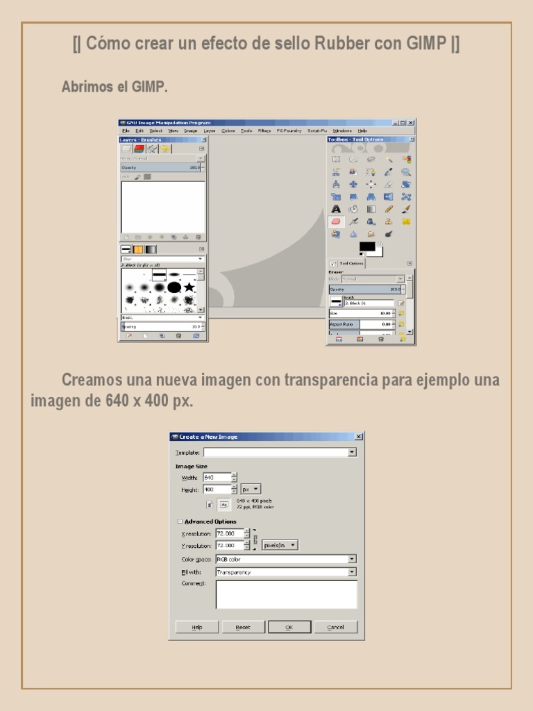 GIMP Efecto Rubber Stamp | PDF