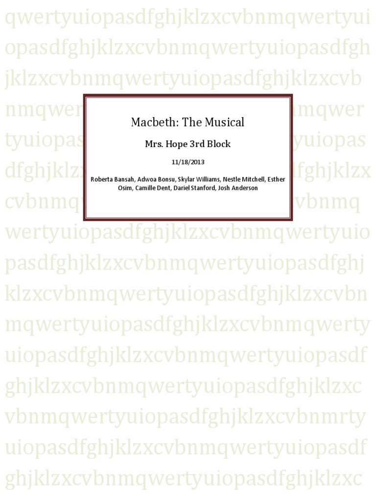 Macbeth Script | PDF | Macbeth | Shakespearean Characters