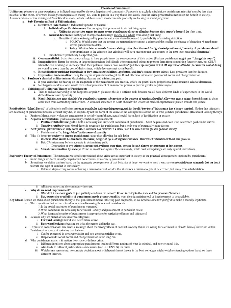 First Year Criminal Law Outline | Murder | Intention (Criminal Law)
