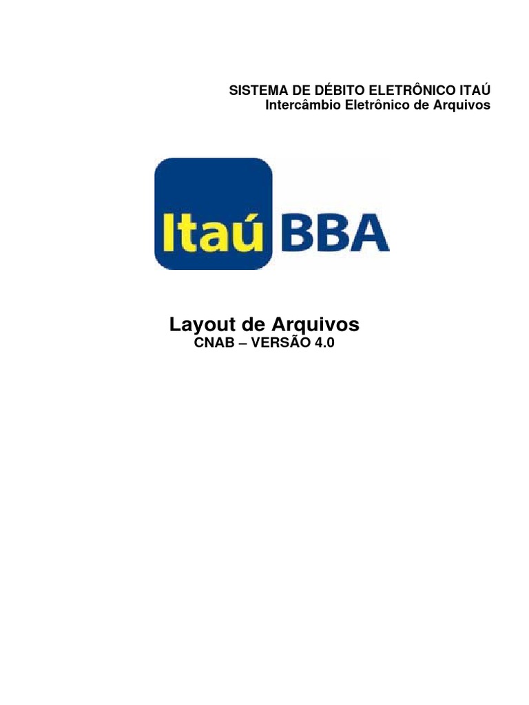 SisDeb CNAB 240 ItauBBA | PDF | Conta de transação | Moeda